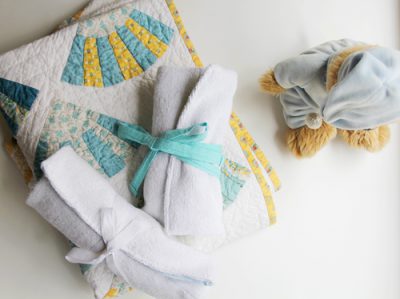 How to Make a Wrap Burp Cloth with Heat Retention Bottle Pocket - WeAllSew