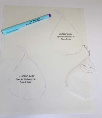 Stork Quilt - 5 - draw baby outline - WeAllSew