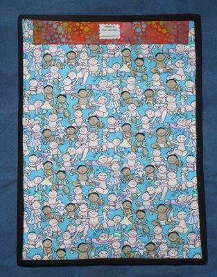 Stork Quilt - back with sleeve - WeAllSew