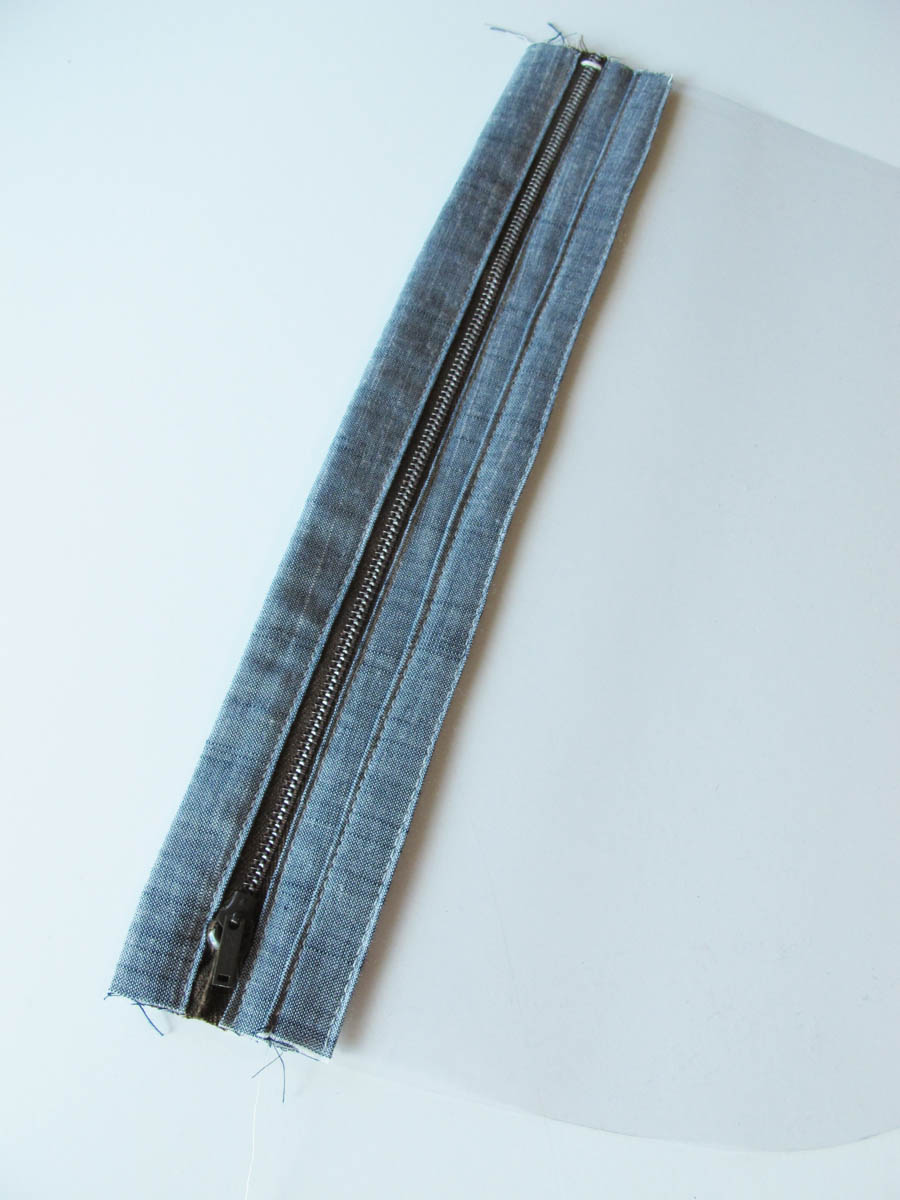 Vinyl Zip Pouch Tutorial - Topstitch along folded edge of vinyl binding ...