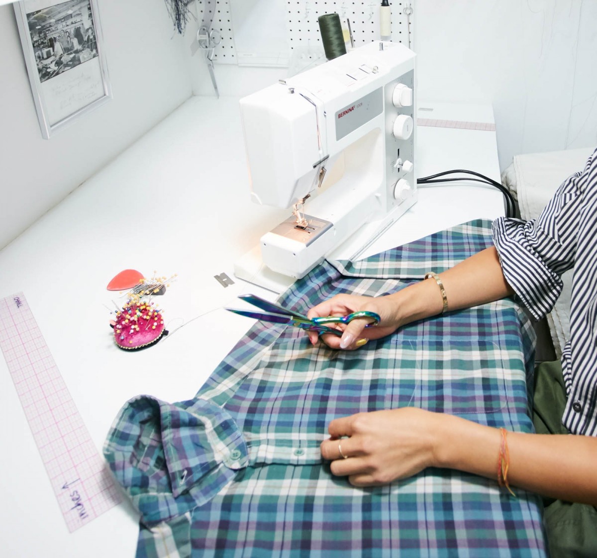 How to upcycle a button up shirt into an off-the-shoulder top - WeAllSew