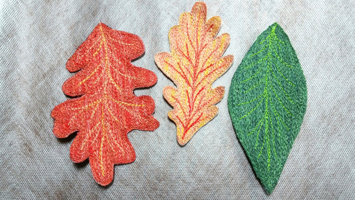 Free-Motion Stitched Fall Leaves - WeAllSew