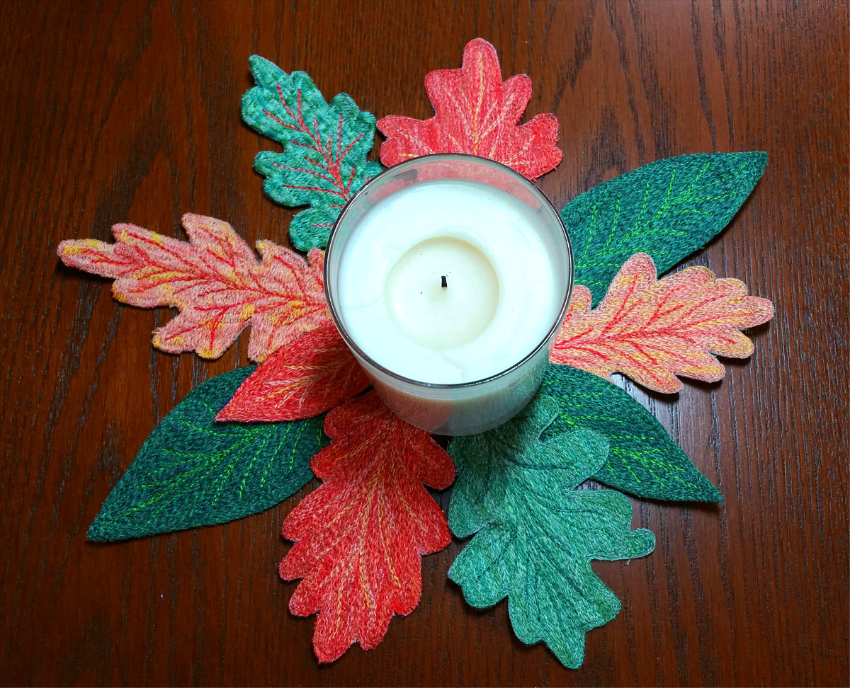 Free-Motion Stitched Fall Leaves - WeAllSew