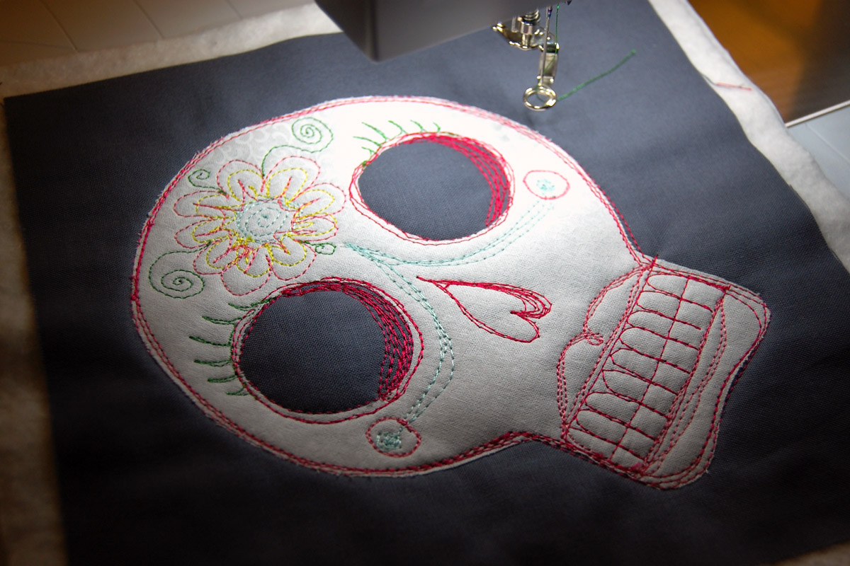 Sugar Skull Mug Rug - WeAllSew