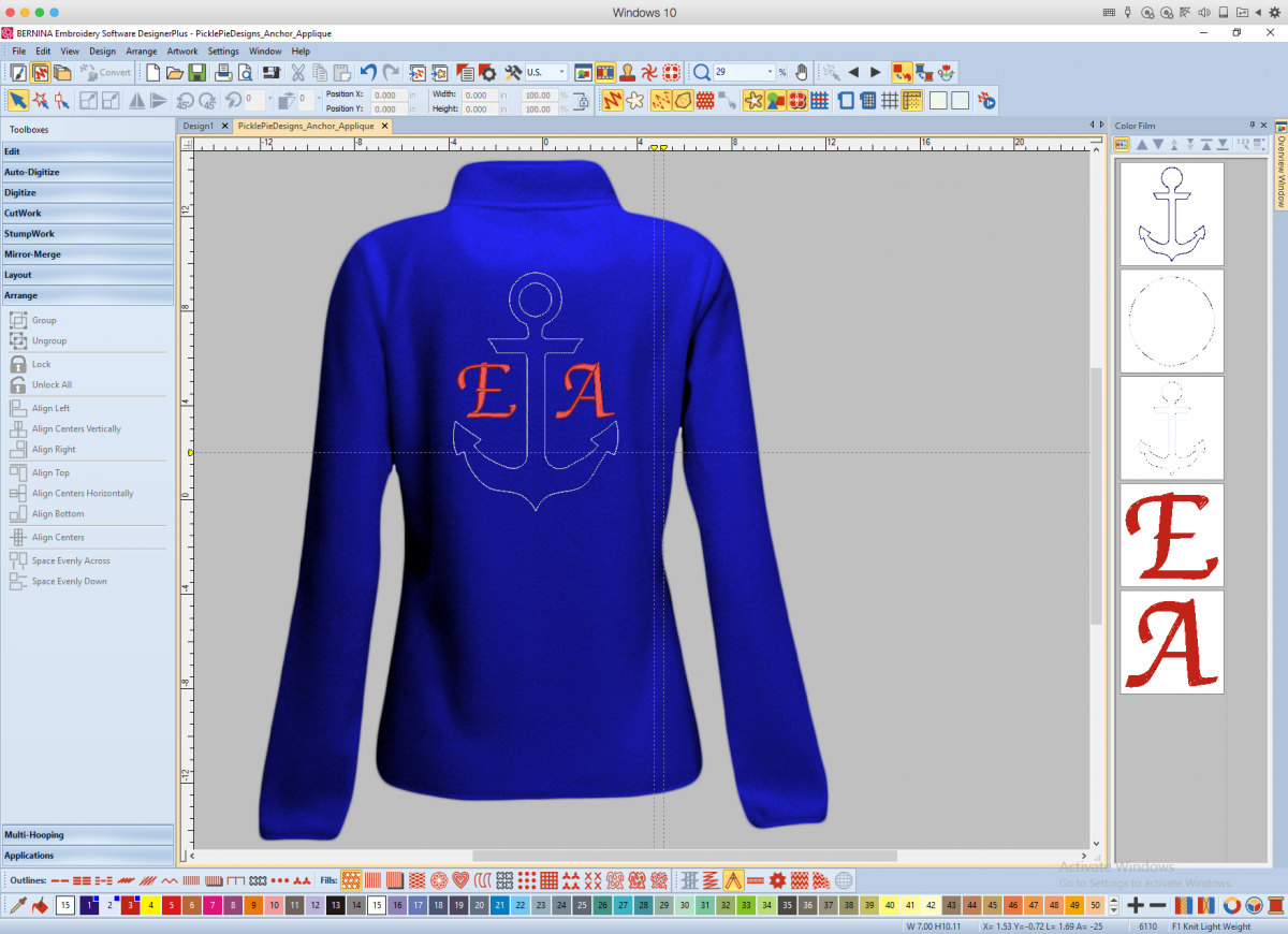 Anchors Aweigh Embroidered Denim Jacket - WeAllSew