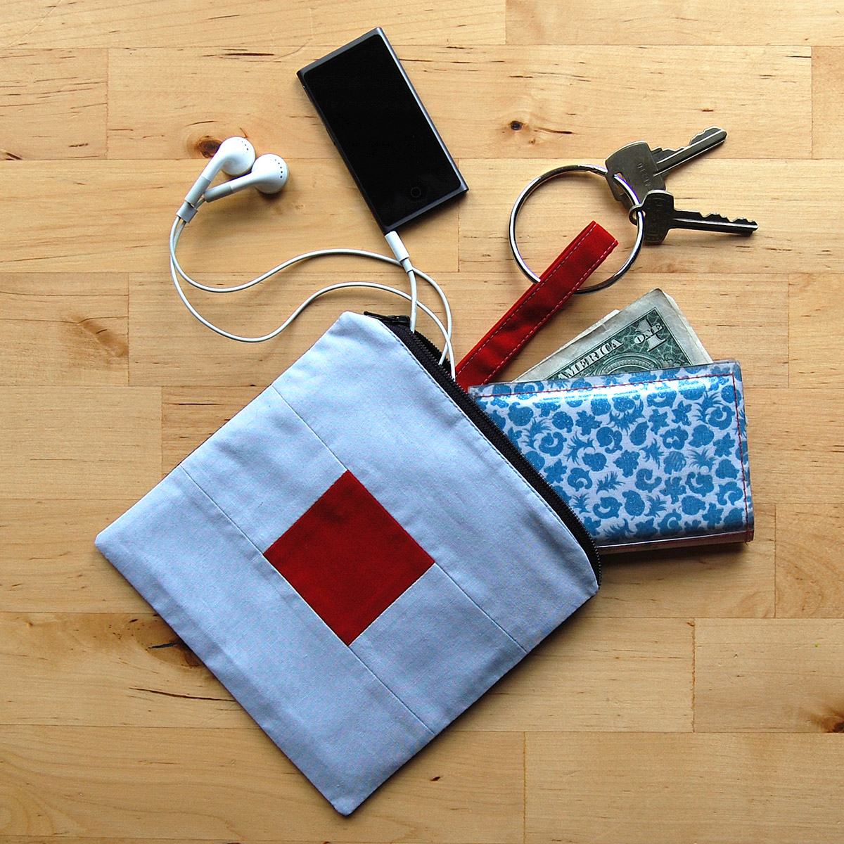 Color Block Zipper Pouch - WeAllSew