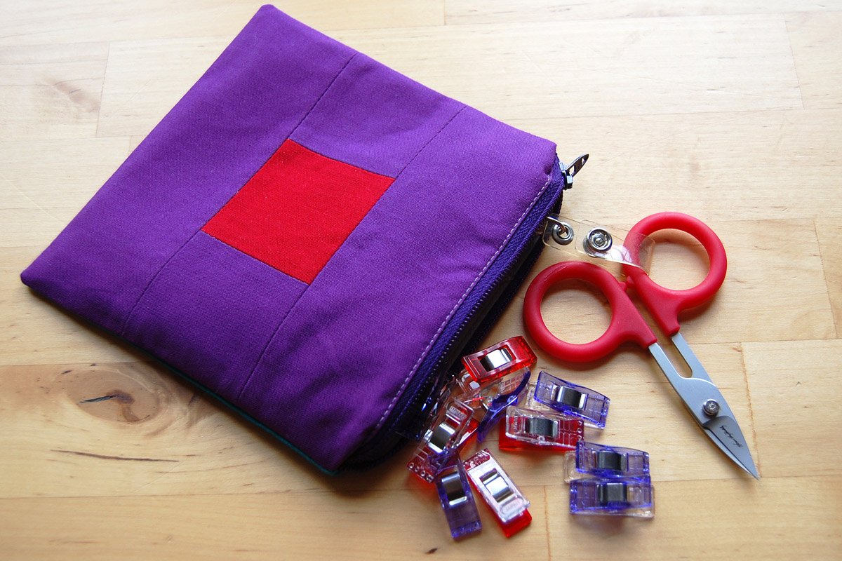 Color Block Zipper Pouch - WeAllSew