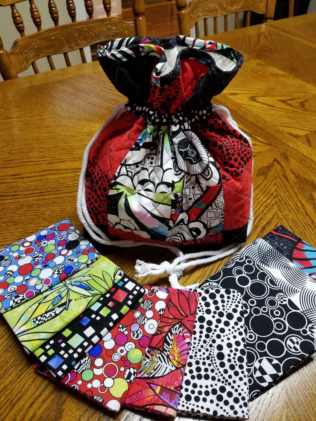 Antique Mosaic Block Drawstring Bag - WeAllSew