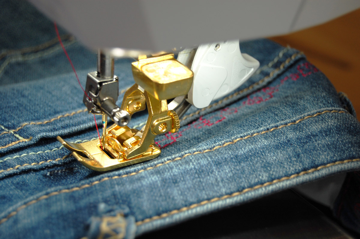 Adding Decorative Stitches to Jeans - WeAllSew
