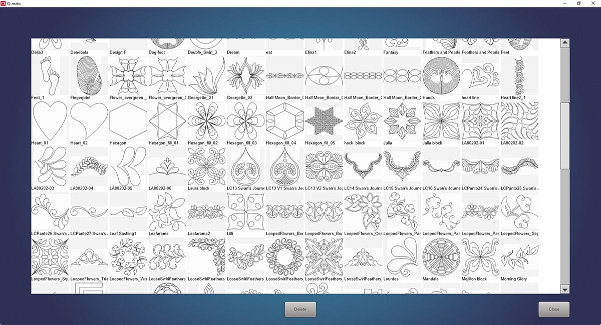 Managing Designs in Q-Matic - WeAllSew