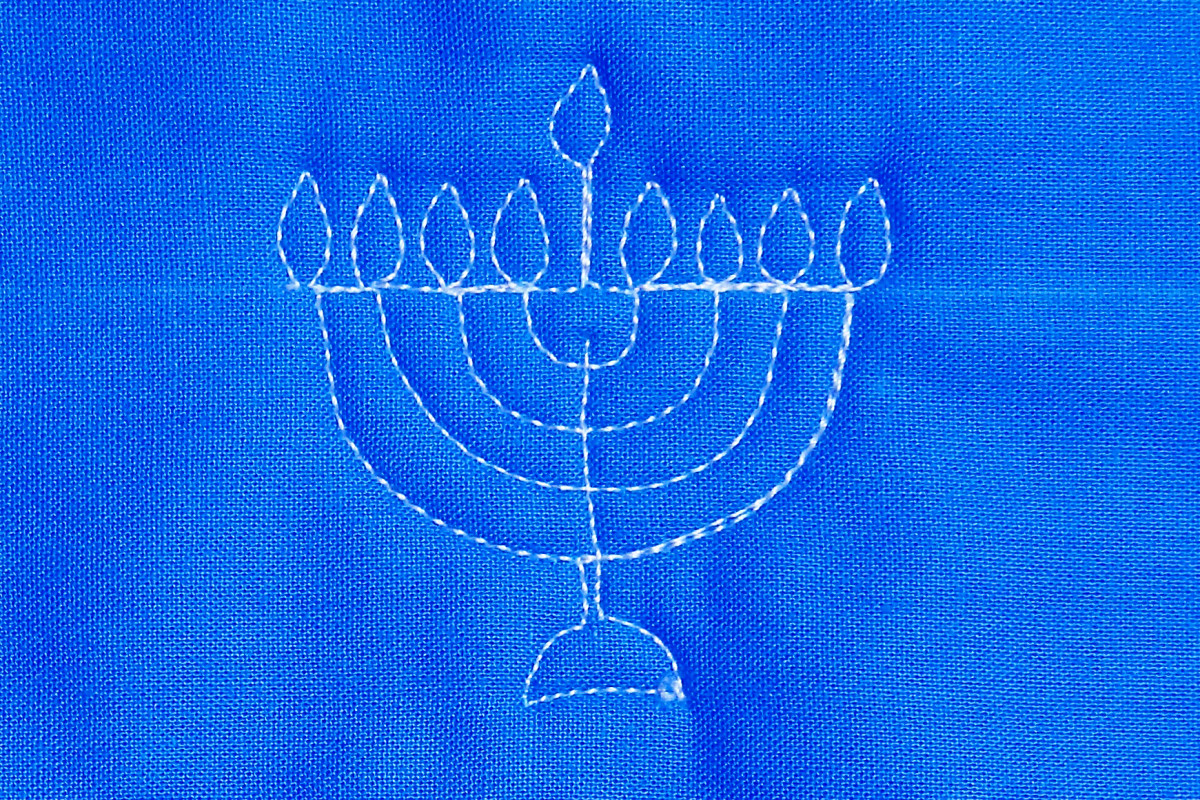 How To Free-Motion Quilt a Menorah - WeAllSew