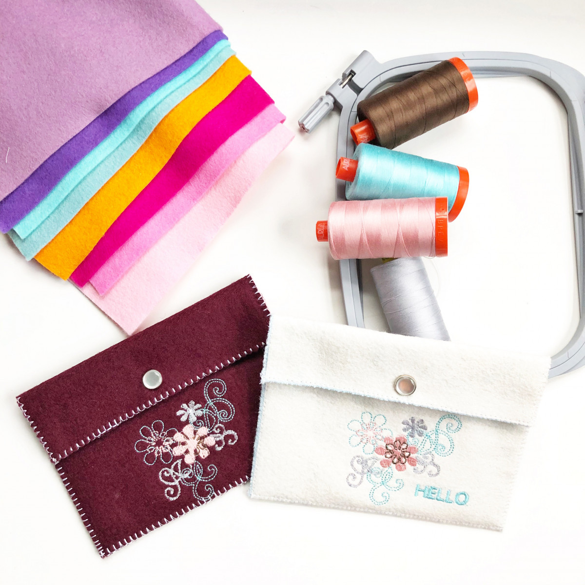 Embroidered Felt Pouch - WeAllSew