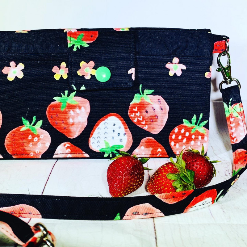 Summer Is Here! Strawberry Cotton Canvas Wallet - WeAllSew