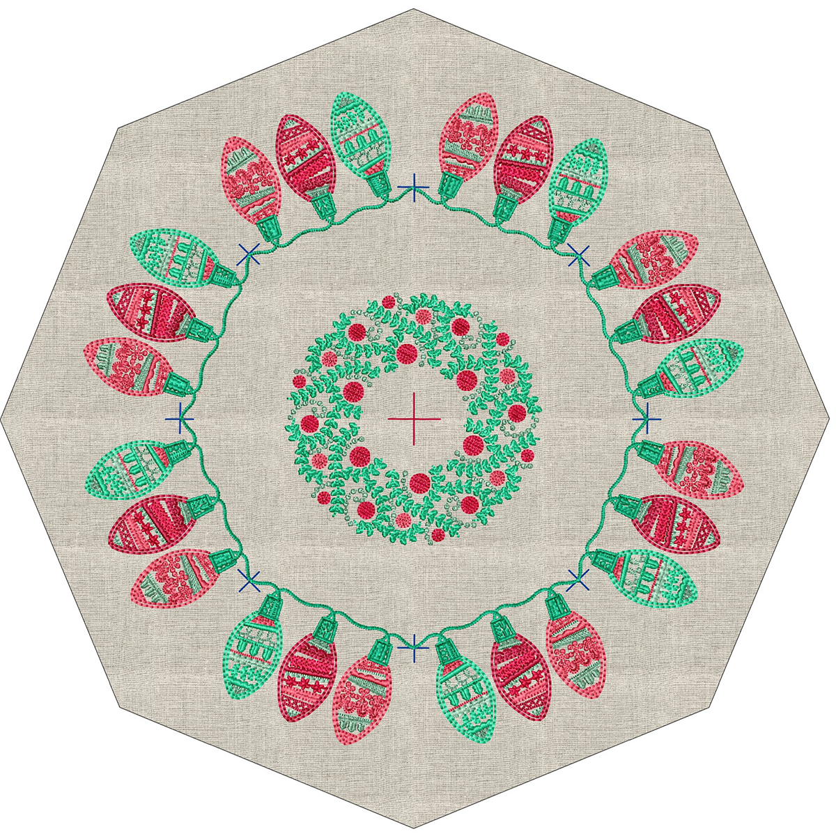 How to Embroider an Octagon Tree Skirt - WeAllSew