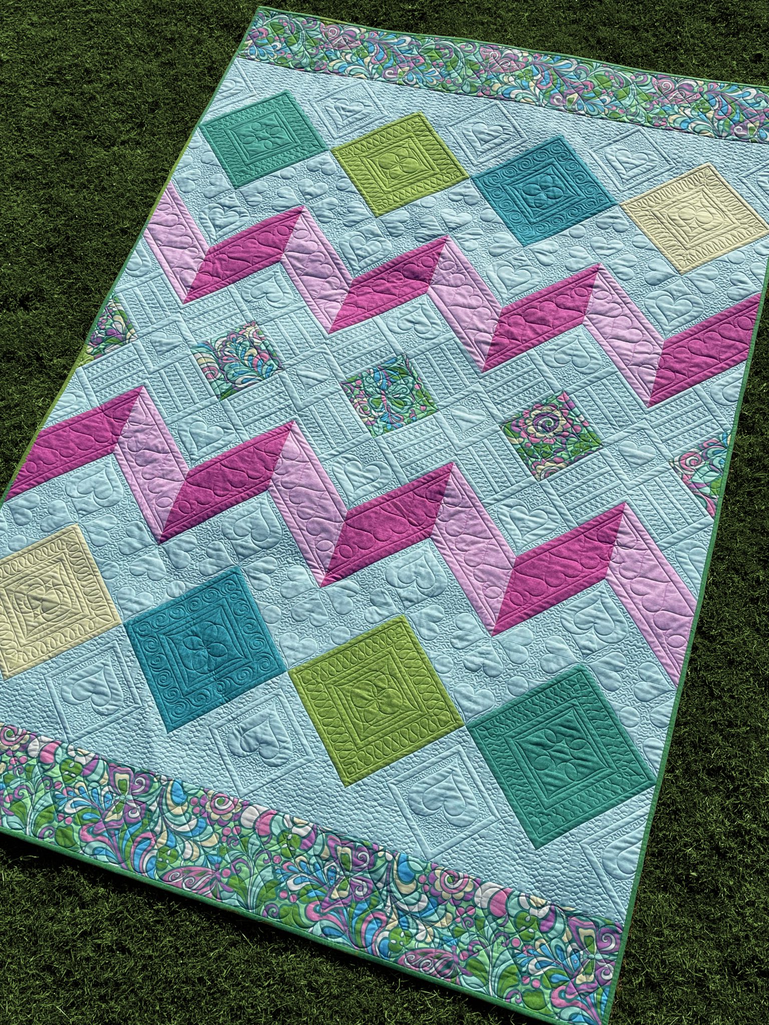 Diamonds 2 Quilt Along, Part 2: Quilting Row One - WeAllSew