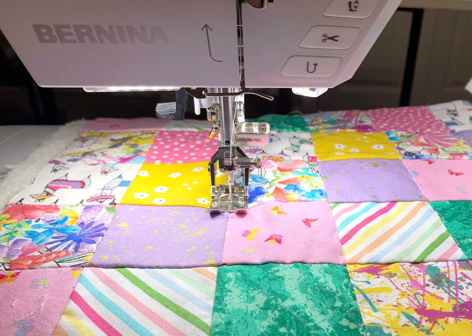 Quilt-with-a-stipple-stitch-18-inch-doll-patchwork-quilt - WeAllSew