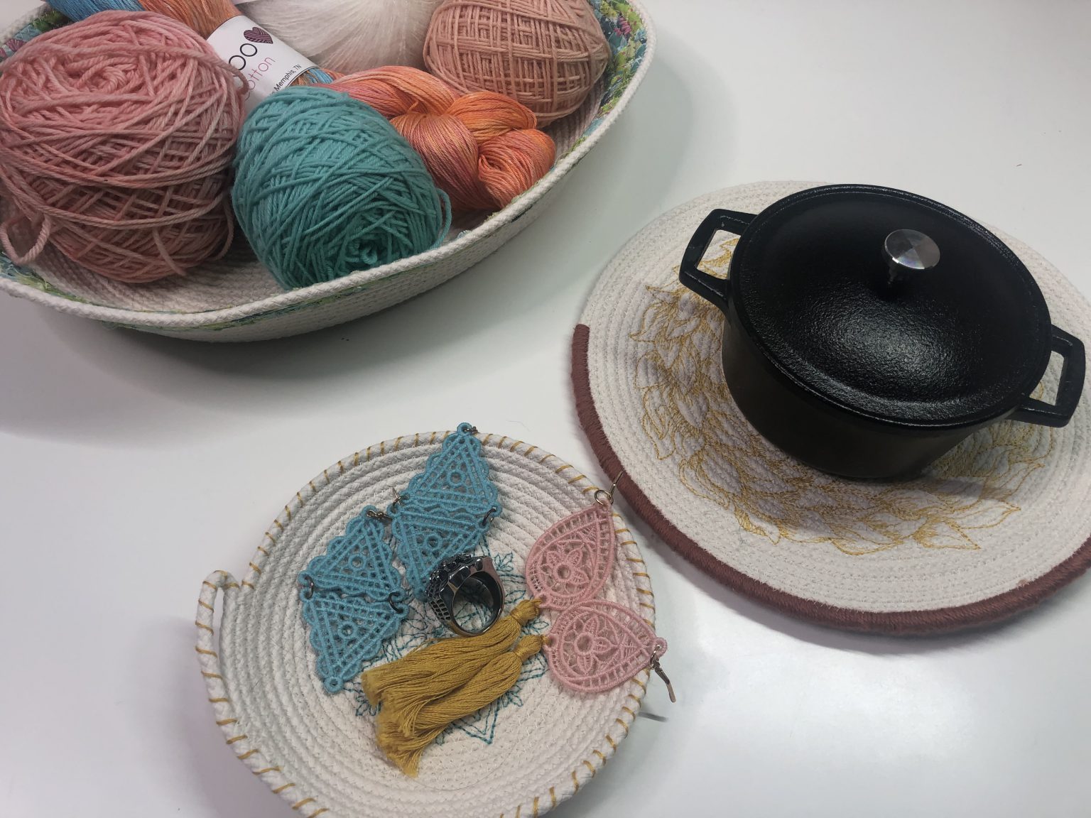 Machine Embroider a Rope Bowl - WeAllSew