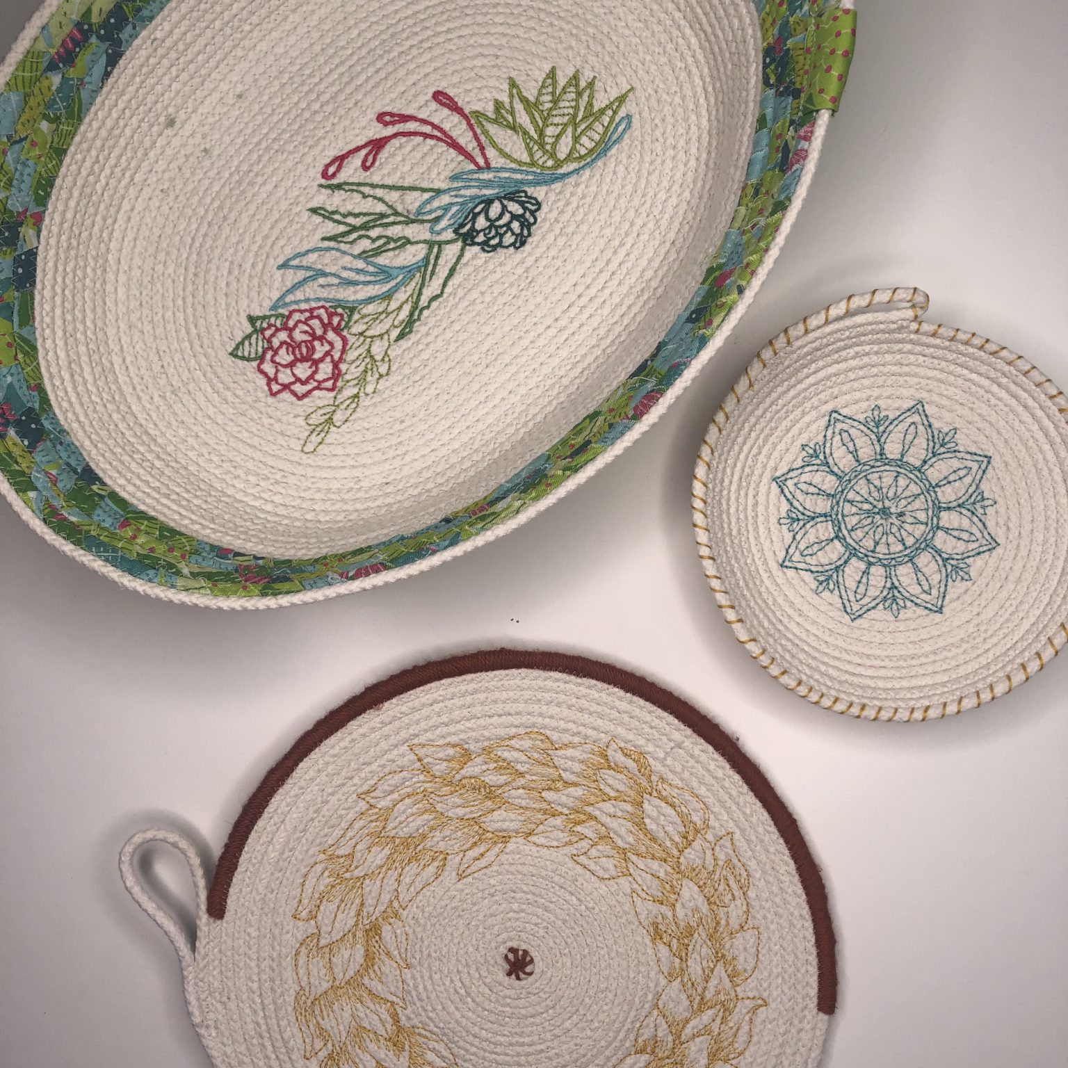 Machine Embroider a Rope Bowl - WeAllSew