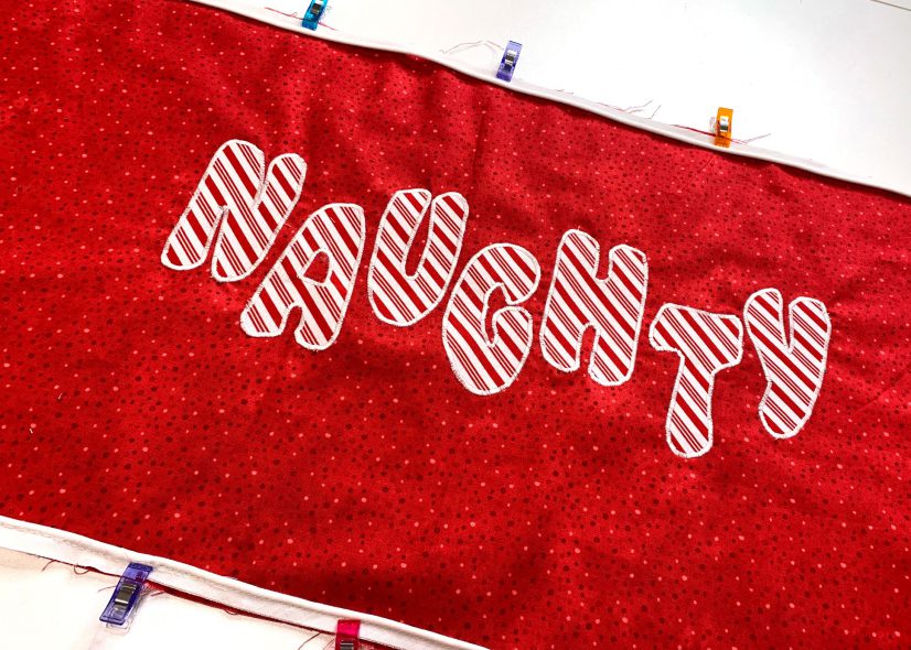 Sew a Naughty or Nice Reversible Christmas Pillow Wrap