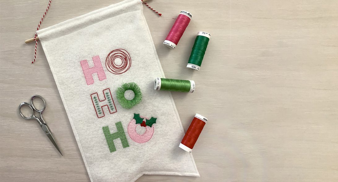 Machine-embroidered Christmas Stocking, Part 3: Embroider the Design
