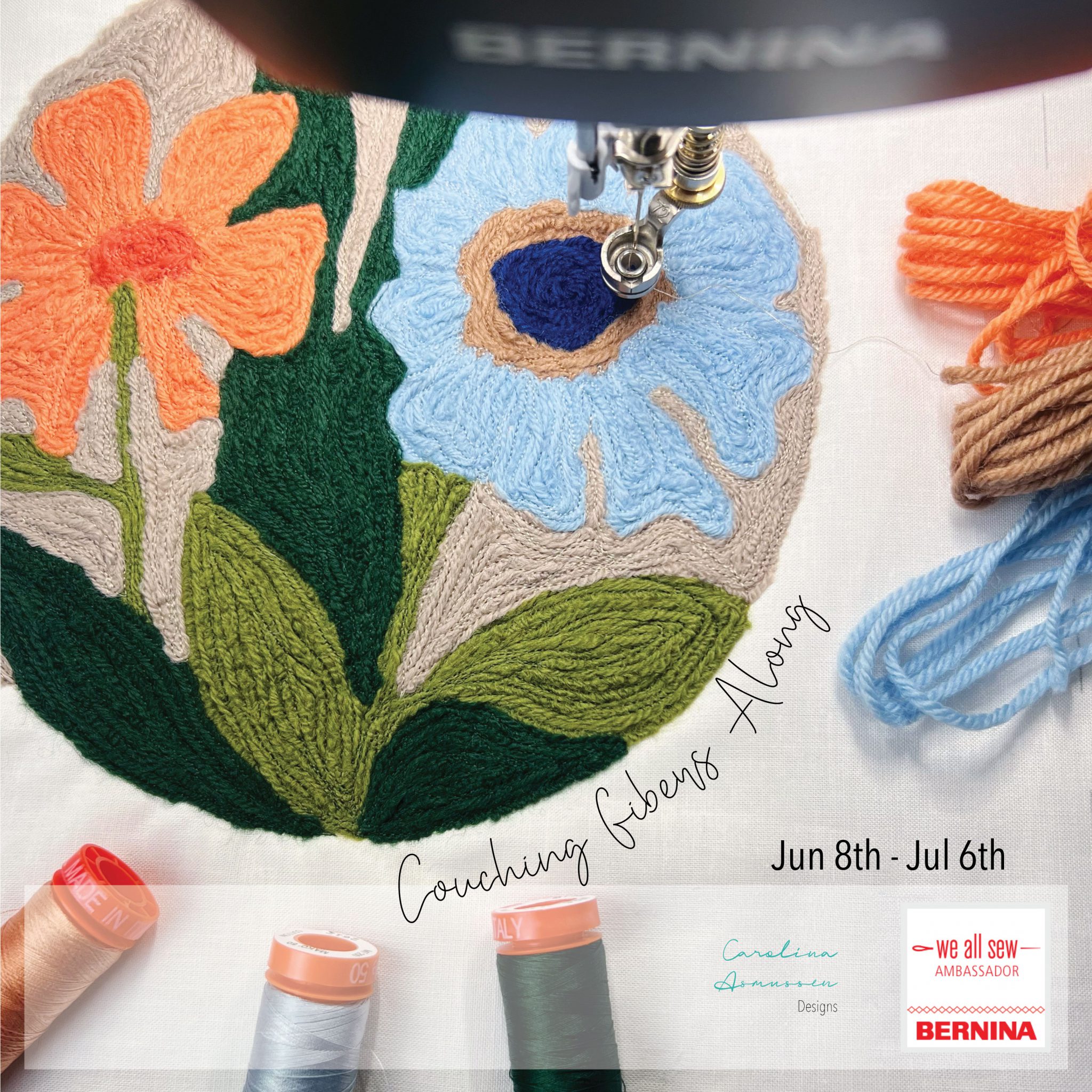 Couching Fibers Along, Part One - WeAllSew