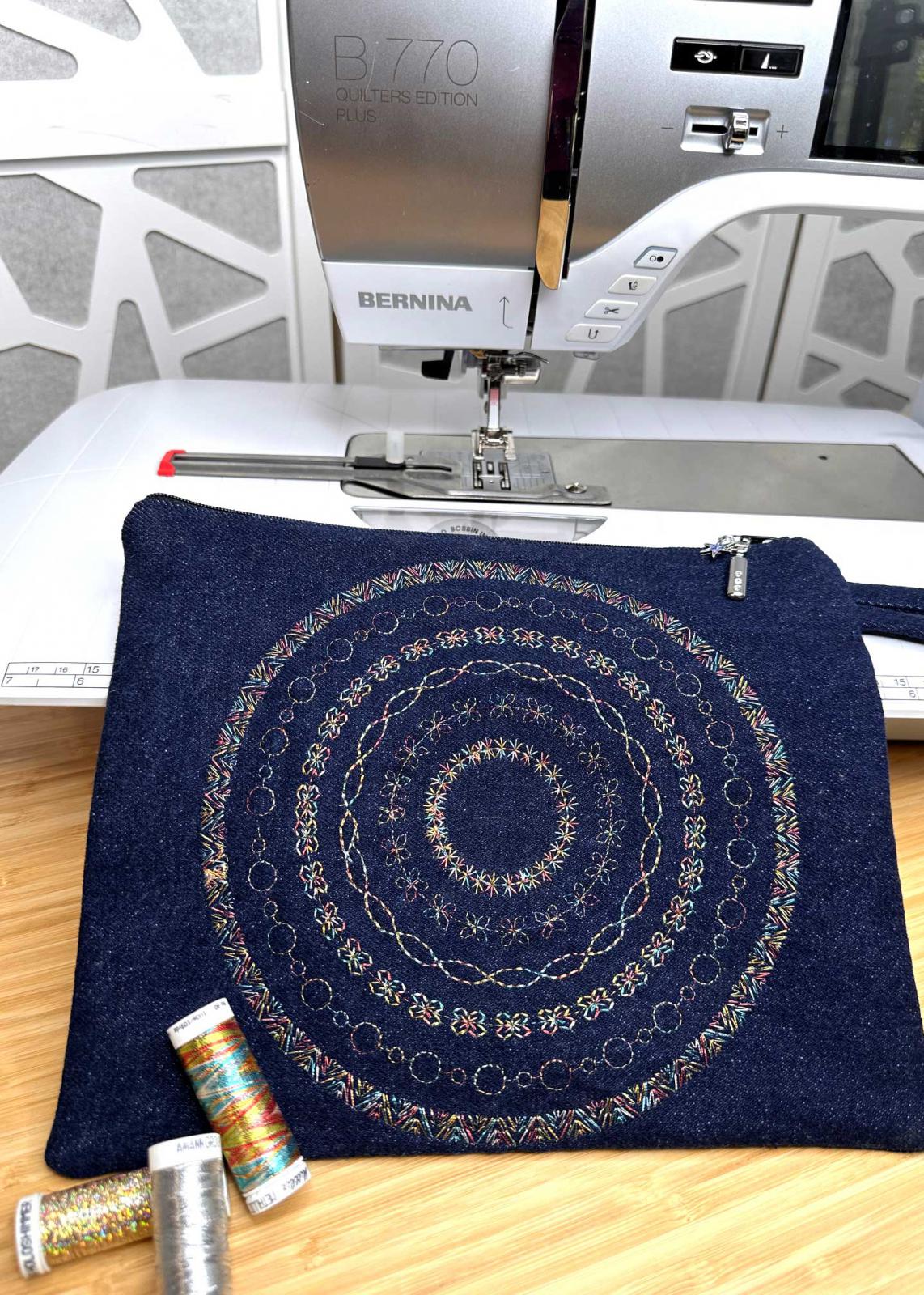 Sew a Clutch Bag Embellished with Metallic Stitches or Couched Yarns ...