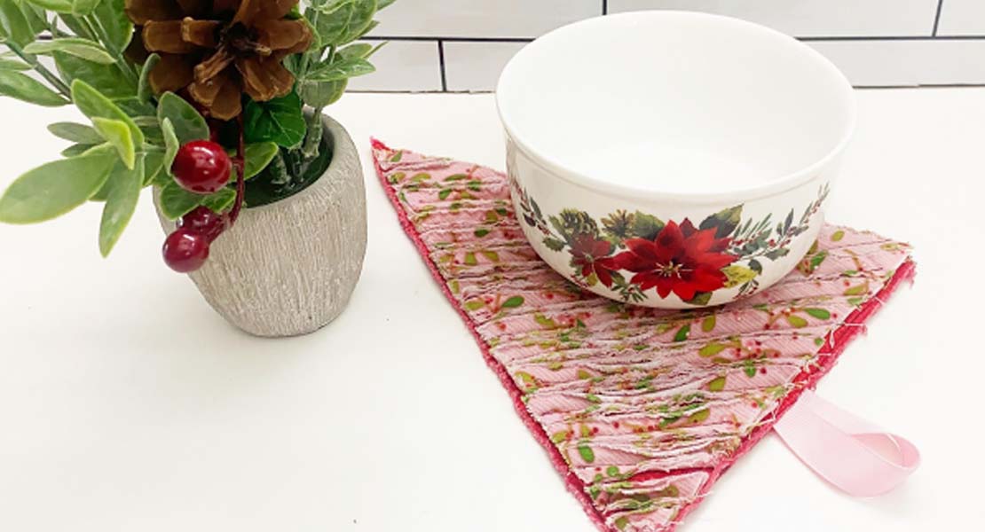 Serger Chenille Christmas Tree Trivet - WeAllSew