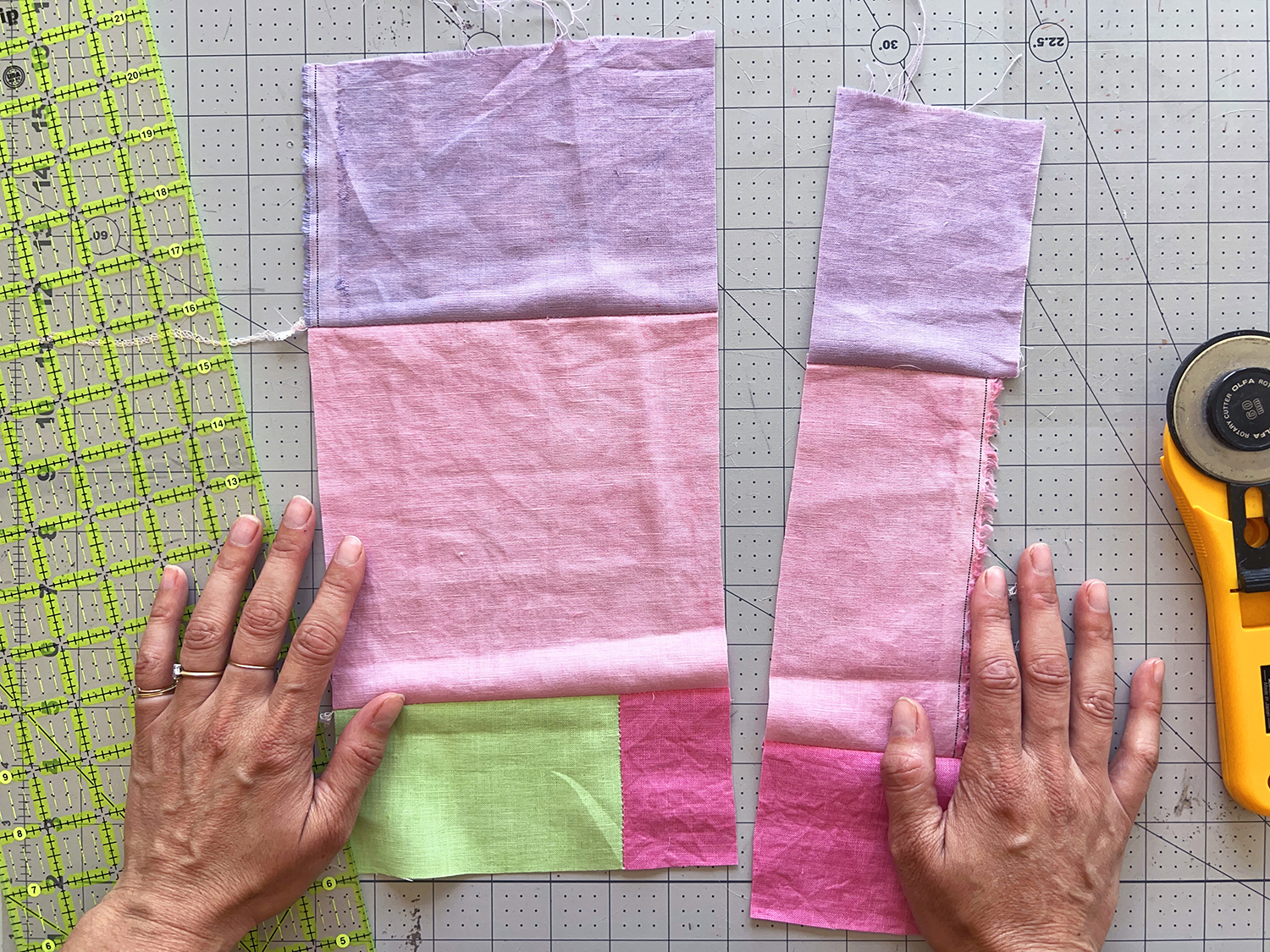 cutting apart pieced blocks 3 - WeAllSew