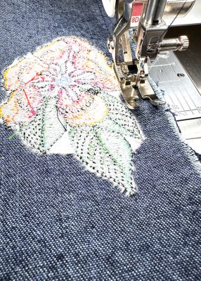 How to Add an Embroidered Side Panel to Jeans - WeAllSew