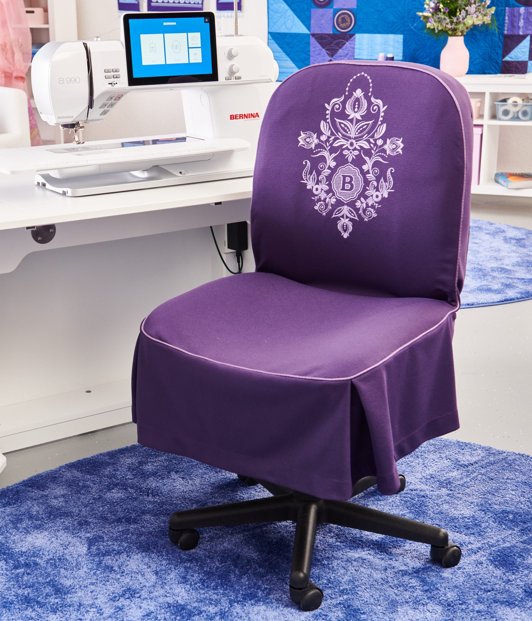 BERNINA 990 Red Chair Cover - WeAllSew