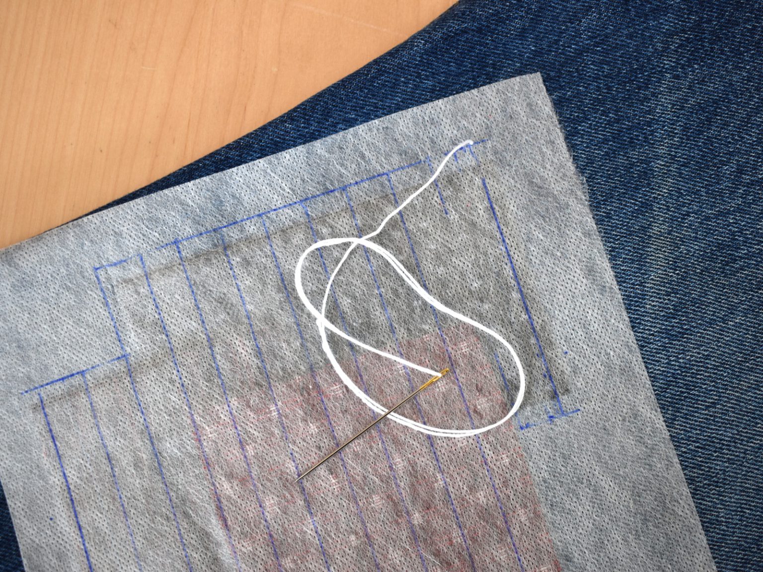 Patching Jeans with Sashiko Look Stitches - WeAllSew